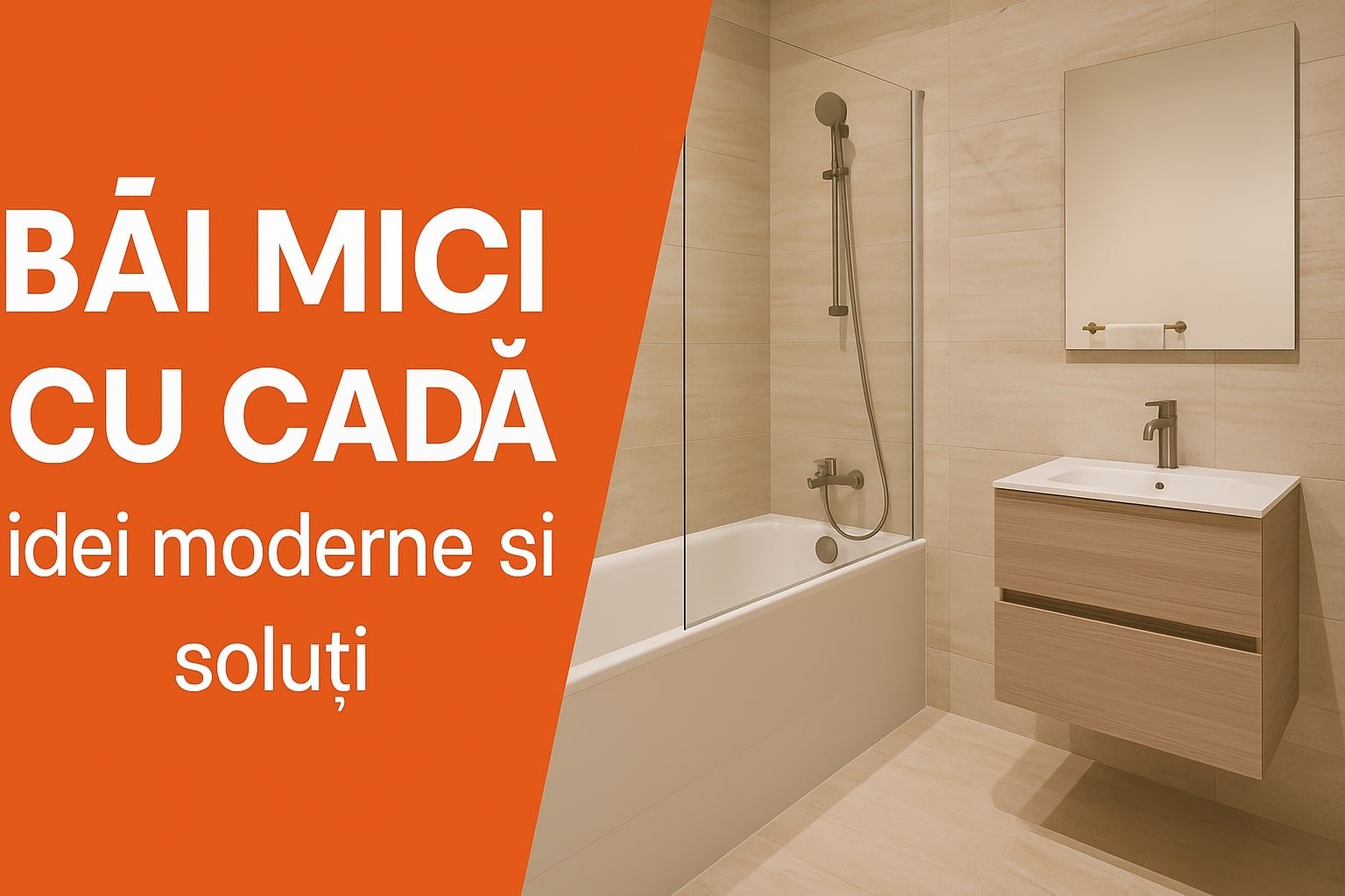 Băi mici cu cadă – idei, modele și soluții